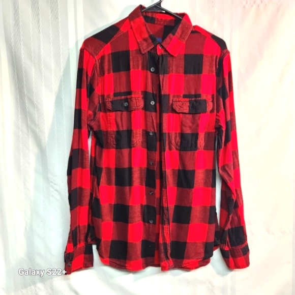 George | Shirts | George Cotton Red Black Checkerd Shirt Sze M 334 Red ...
